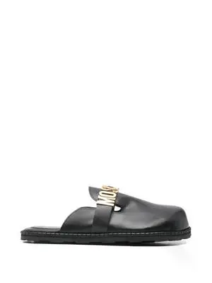 Moschino Plaque Leather Mules