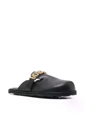 Moschino Plaque Leather Mules
