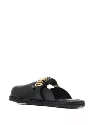 Moschino Plaque Leather Mules