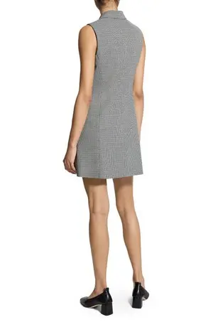 Theory Houndstooth Sleeveless Mini Dress