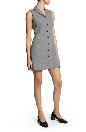 Theory Houndstooth Sleeveless Mini Dress