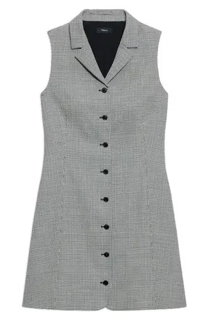 Theory Houndstooth Sleeveless Mini Dress