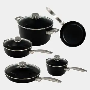 SWISS DIAMOND Chd 10 Piece Nonstick Cookware Set - Black