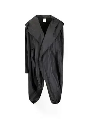 M.S.M. Hooded Wrap Trench - Black
