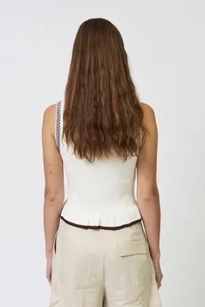 Central Park West Chloe Ruffle Hem Shell
