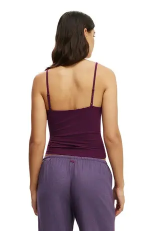 Cotton:on Dreamy Soft Lace Triangle Cami - Blackcurrant