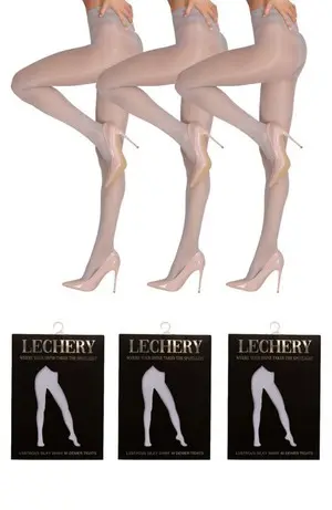 LECHERY® Lustrous Semi-opaque Tights Set Of 3 - Grey