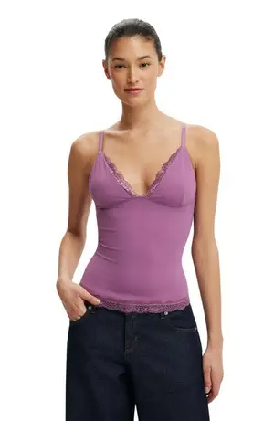 COTTON ON Lace Trim Cami - Texas Twilight