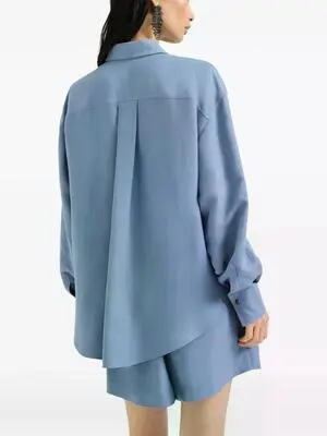 Brunello Cucinelli Viscose And Linen Fluid Twill Shirt - Blue