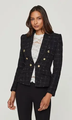 Generation Love Elsa Windowpane Tweed Blazer