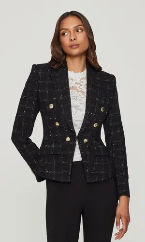 Generation Love Elsa Windowpane Tweed Blazer