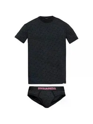 Dsquared2 Logo-print T-shirt And Boxers Set - Black