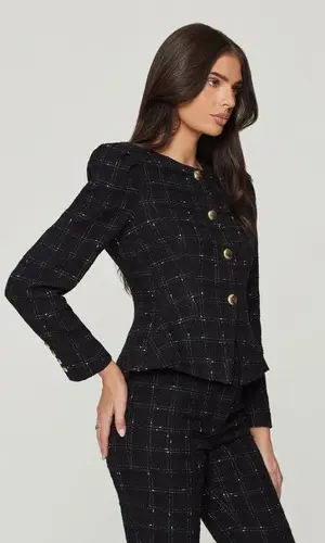 Generation Love Cynthia Windowpane Tweed Jacket