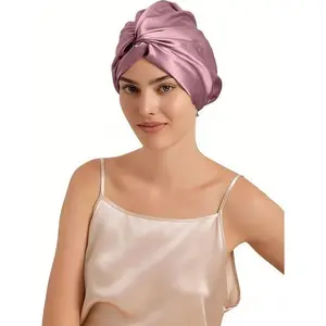 SILKSILKY 22 Momme Pure Silk Knot Front Hair Bonnet - Palemauve