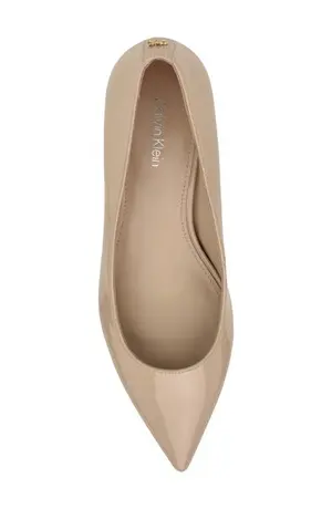Calvin Klein Pointed Toe Pump - Taupe Patent