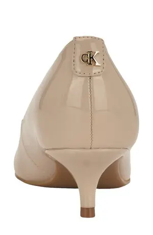 Calvin Klein Pointed Toe Pump - Taupe Patent