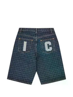ICECREAM Houndstooth Graphic Shorts - Blue