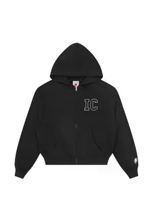 ICECREAM Hooded Embellished Zip Sweater