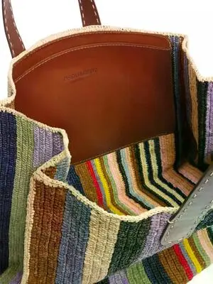 Dsquared2 Vertical Stripe Woven Tote Bag