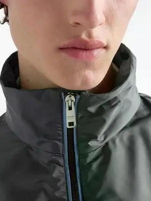 Prada Re-nylon Jacket With Contrasting Details - Grey