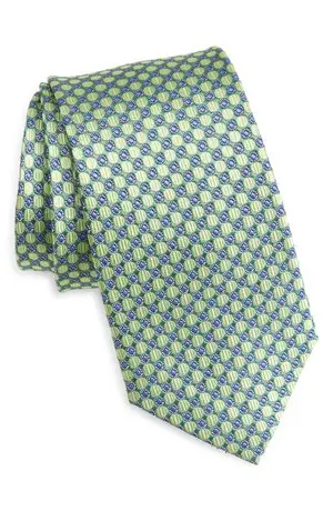 Nordstrom Neat Medallion Silk Neck Tie - Green