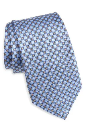 Nordstrom Neat Medallion Silk Neck Tie Light Blue