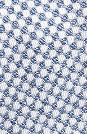 Nordstrom Neat Medallion Silk Neck Tie - Silver