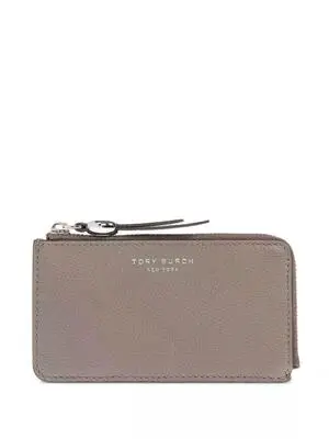 Tory Burch Zip Leather Cardholder - Neutrals