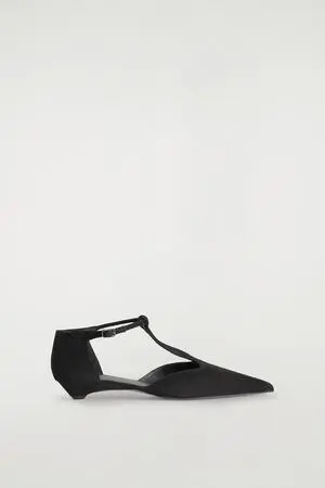 Cos Pointed Suede T-bar Kitten Heels
