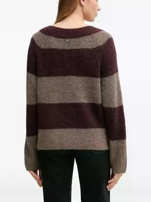 MOS MOSH Striped V-neck Sweater