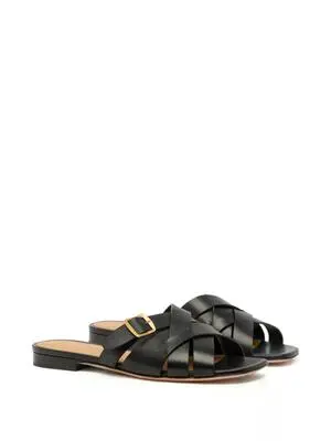 Bally Woven Buckle Leather Sandals