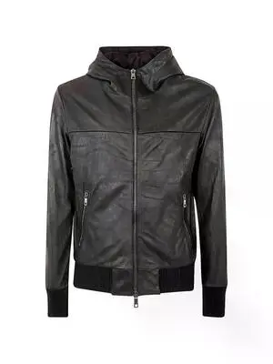 GIORGIO BRATO Hooded Leather Jacket