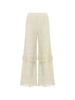 La DoubleJ Fringed Palazzo Pants