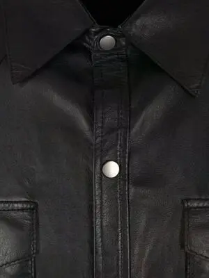 GIORGIO BRATO Pocket Lamb Leather Shirt