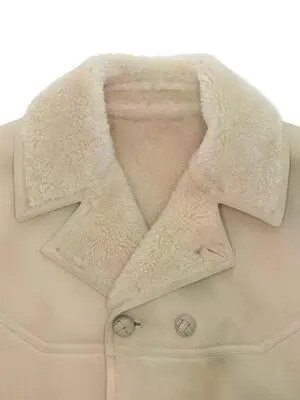 FORTELA Double-breasted Shearling Jacket - Neutrals