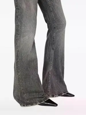 Acne Studios Flared Jeans With Leather Patch