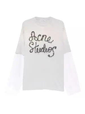 Acne Studios Layered Logo T-Shirt 228-light Blue