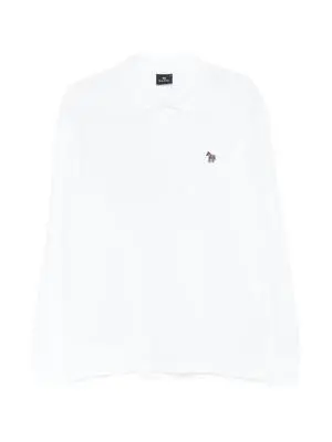Paul Smith Long-sleeve Zebra-patch Polo Shirt - White