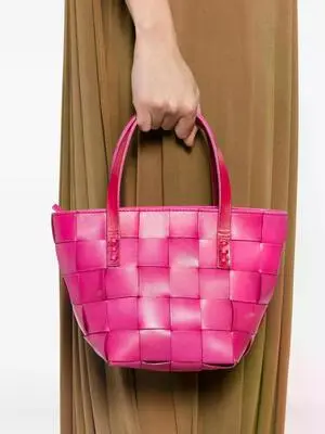 Dragon Diffusion Leather Woven Tote Bag - Pink