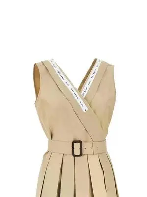 Max Mara Belted Pleated Midi Dress