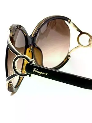 FERRAGAMO Oval-frame Sunglasses