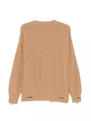 LANEUS Zigzag Knit Sweater