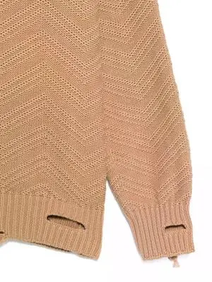 LANEUS Zigzag Knit Sweater