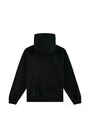 Casablanca Crystal Monogram Zip-up Hoodie - Black