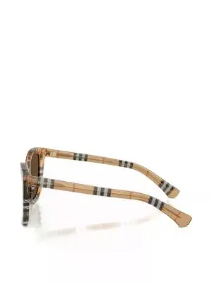 Burberry Square-frame Checkered Sunglasses - Brown