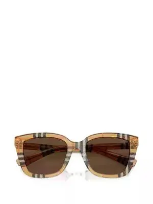 Burberry Square-frame Checkered Sunglasses - Neutrals