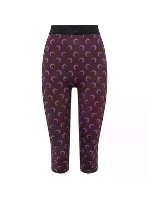 MARINE SERRE Crescent-pattern Cropped Leggings
