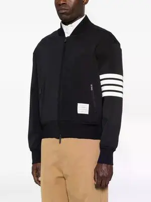 Thom Browne Reflective 4-bar Bomber Jacket - Blue