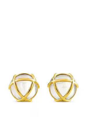 VERDURA VIP 18k Yellow Caged Stud Earrings - Gold