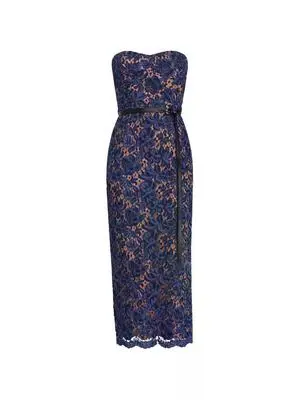 Michael Kors Belted Lace Midi Dress